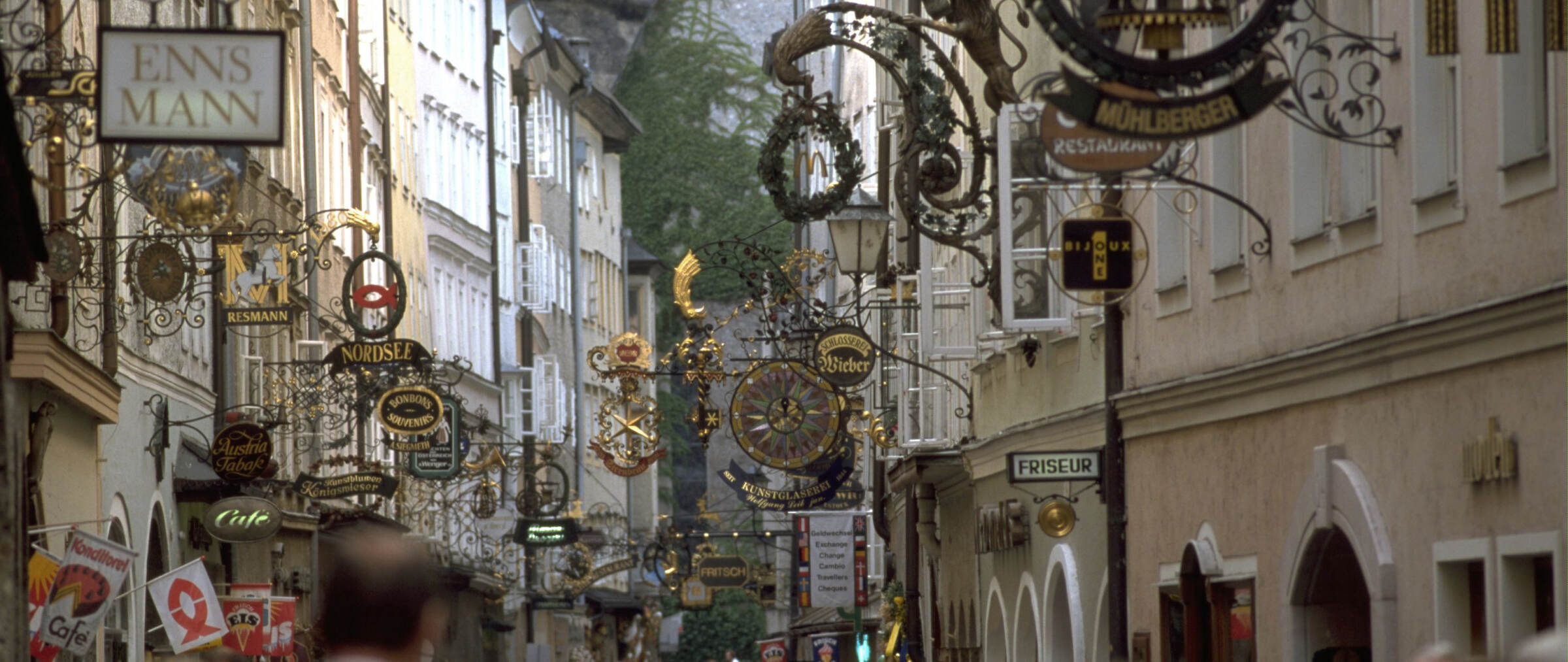 The Getreidegasse - famous shopping street in Salzburg