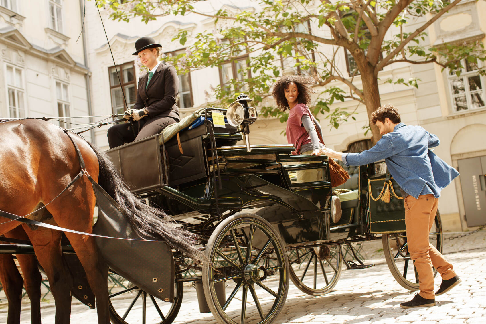 Horse-drawn carriages, also called Fiaker, in Vienna